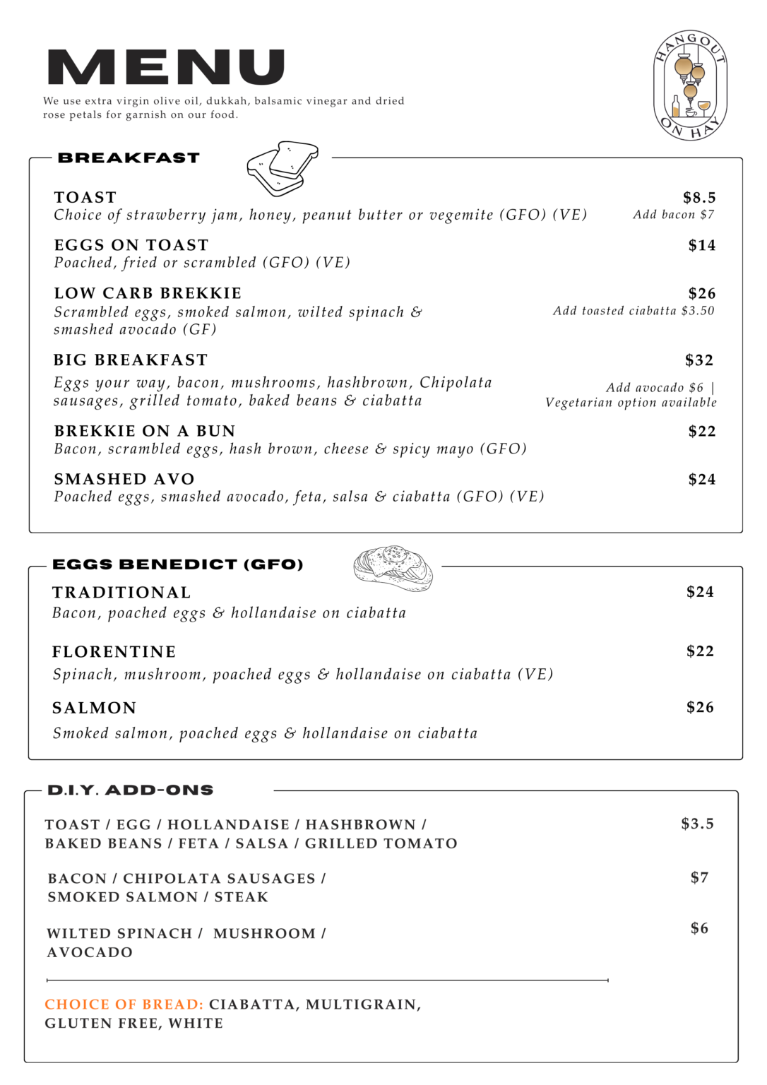 Menu – Hangout On Hay